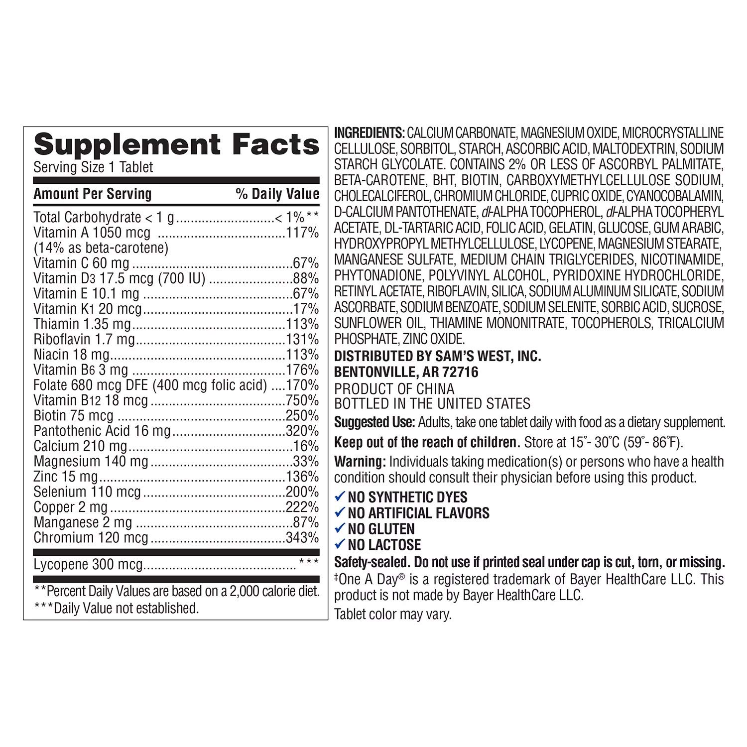 Members Mark Men's Daily Multivitamin (275 Count)