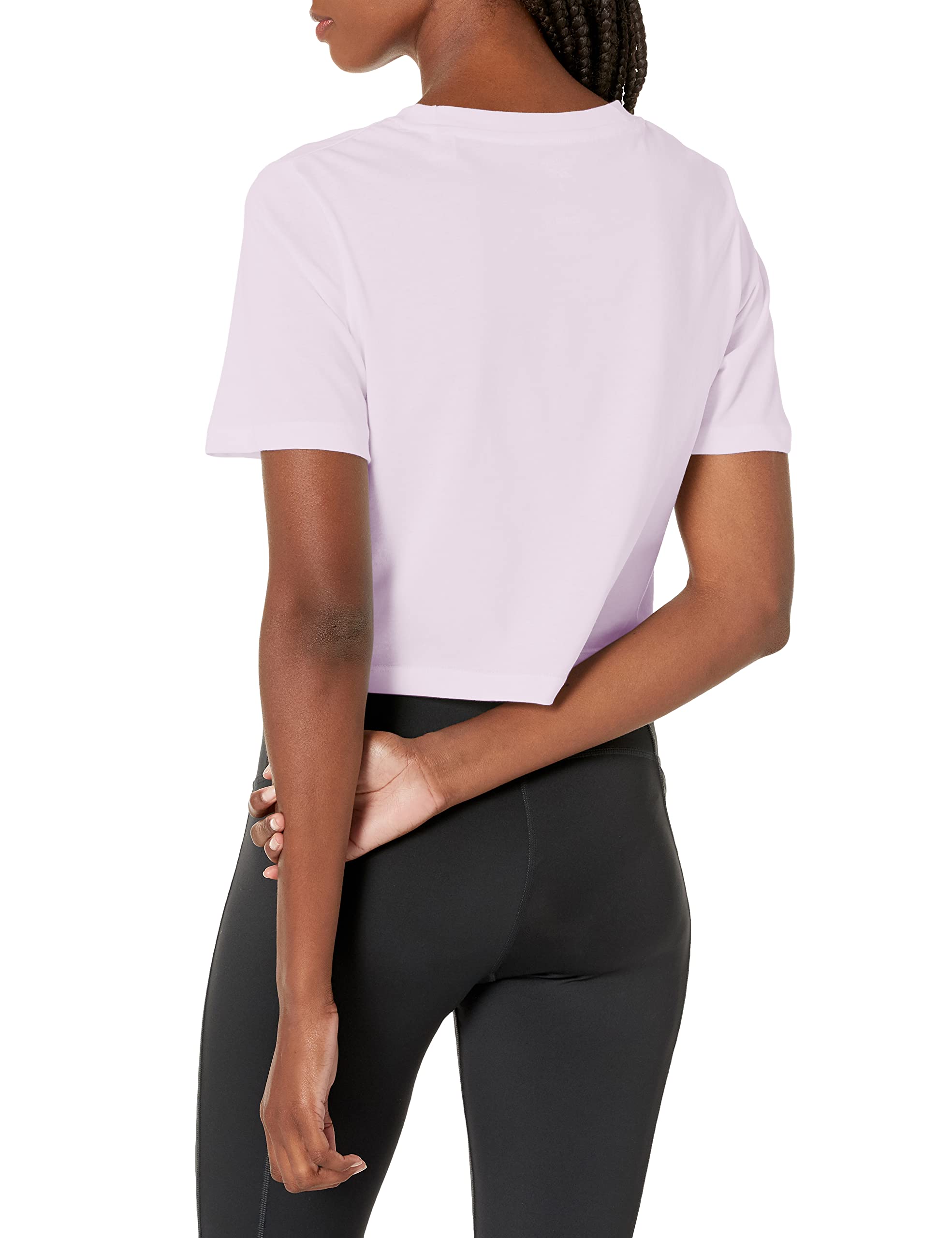 Reebok Women's Standard Crop Logo Tee, Quartz Glow, X-Large