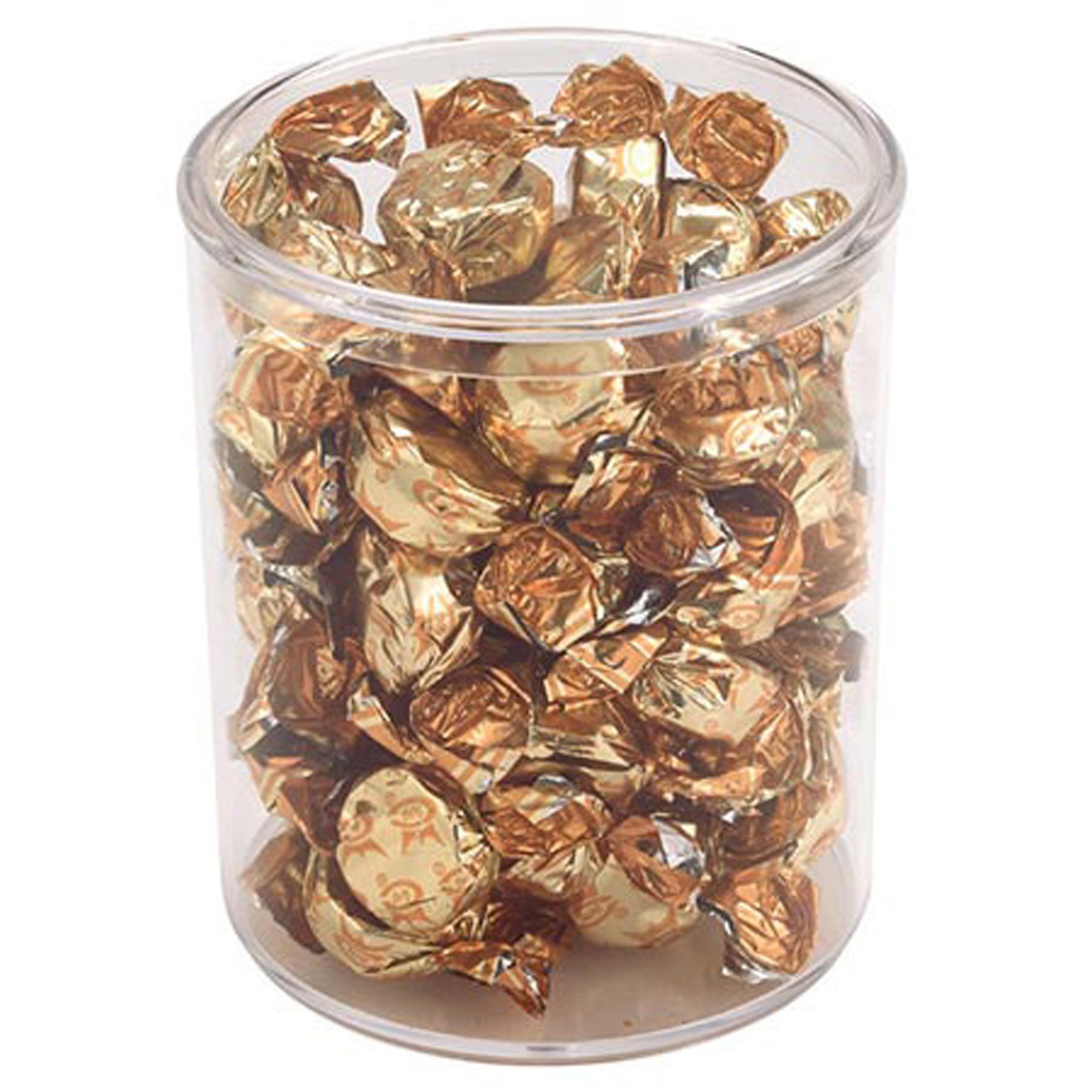 Pioneer Plastics 282C Clear Round Plastic Container, 4.0625" W x 4.75" H, Pack of 4