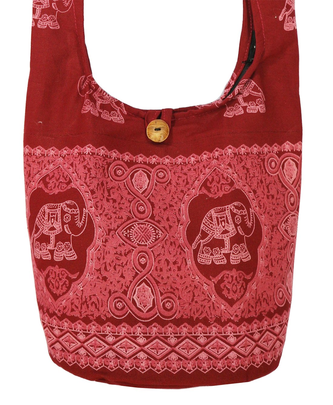 Lovely Creations Hippie Boho New Elephant Crossbody Bohemian Gypsy Sling Shoulder Bag Medium Size (M Olive)
