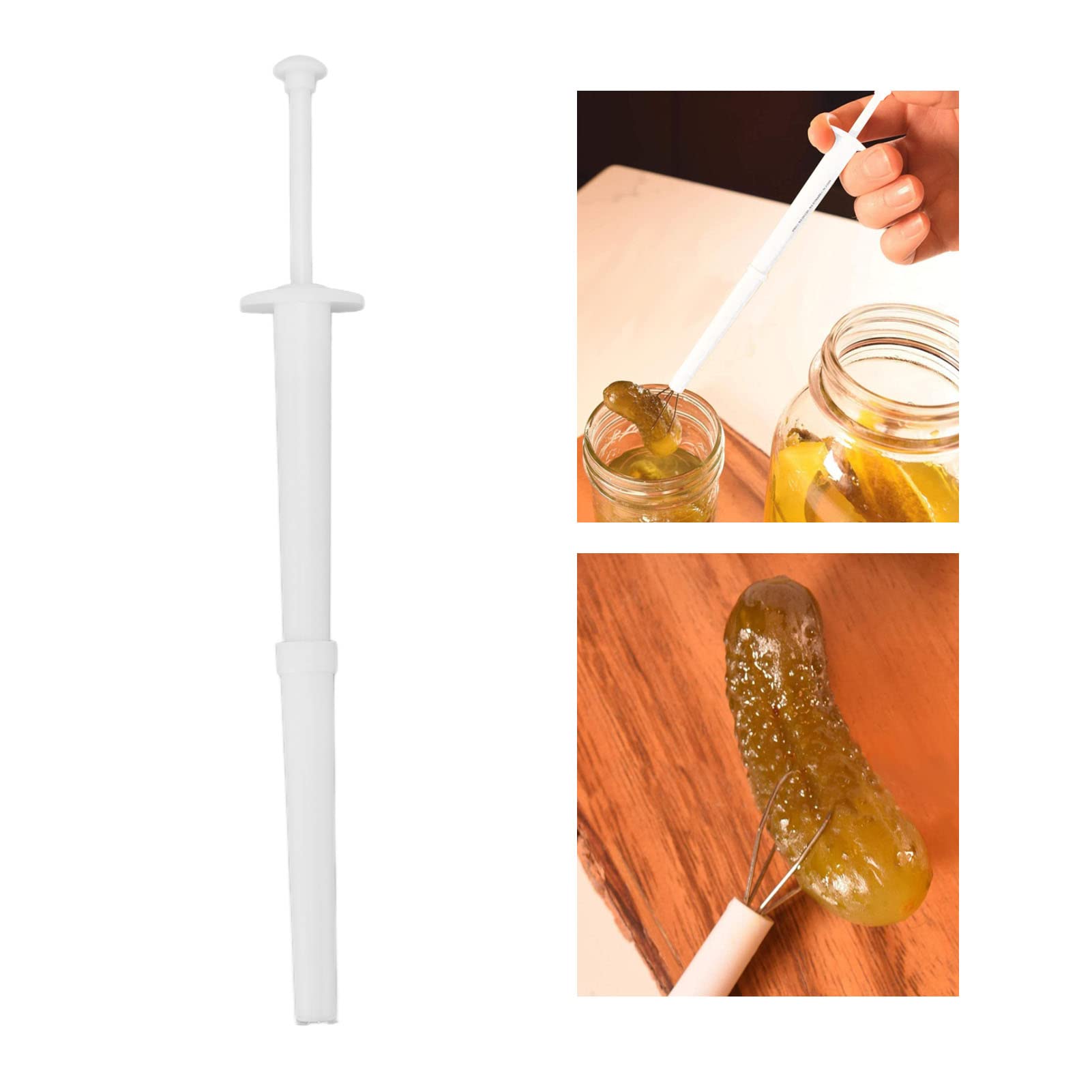 Pickle Pincher, Multifunctional Pickle Grabber Fork Flexible Olive Pepper Kimchi Food Grabber Gripper Picker Serving Fork for Jar