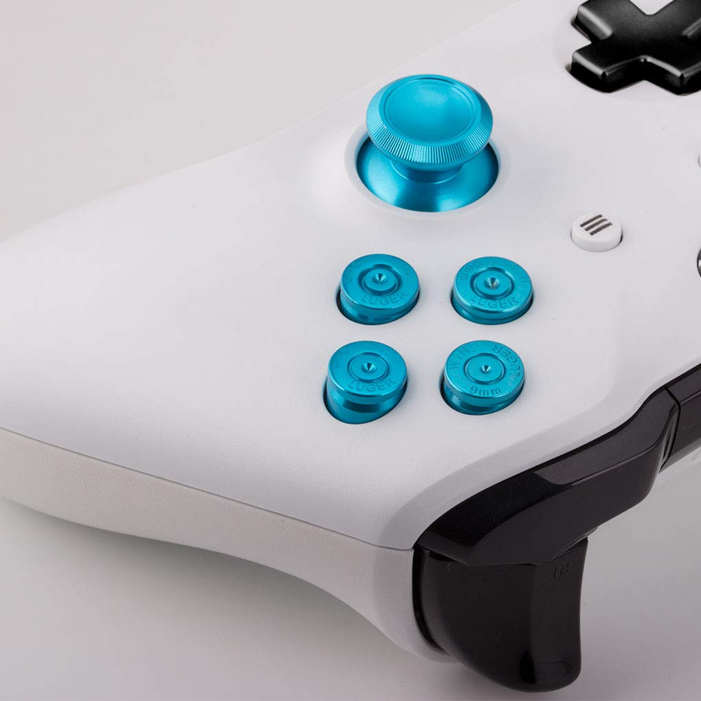 Metal Thumbsticks Joysticks for Xbox One, Aluminum Alloy ABXY Bullet Buttons Analog Grip Replacement Parts for Xbox One, for Xbox One S/X/Series X Controllers with Installation Tools(Blue)