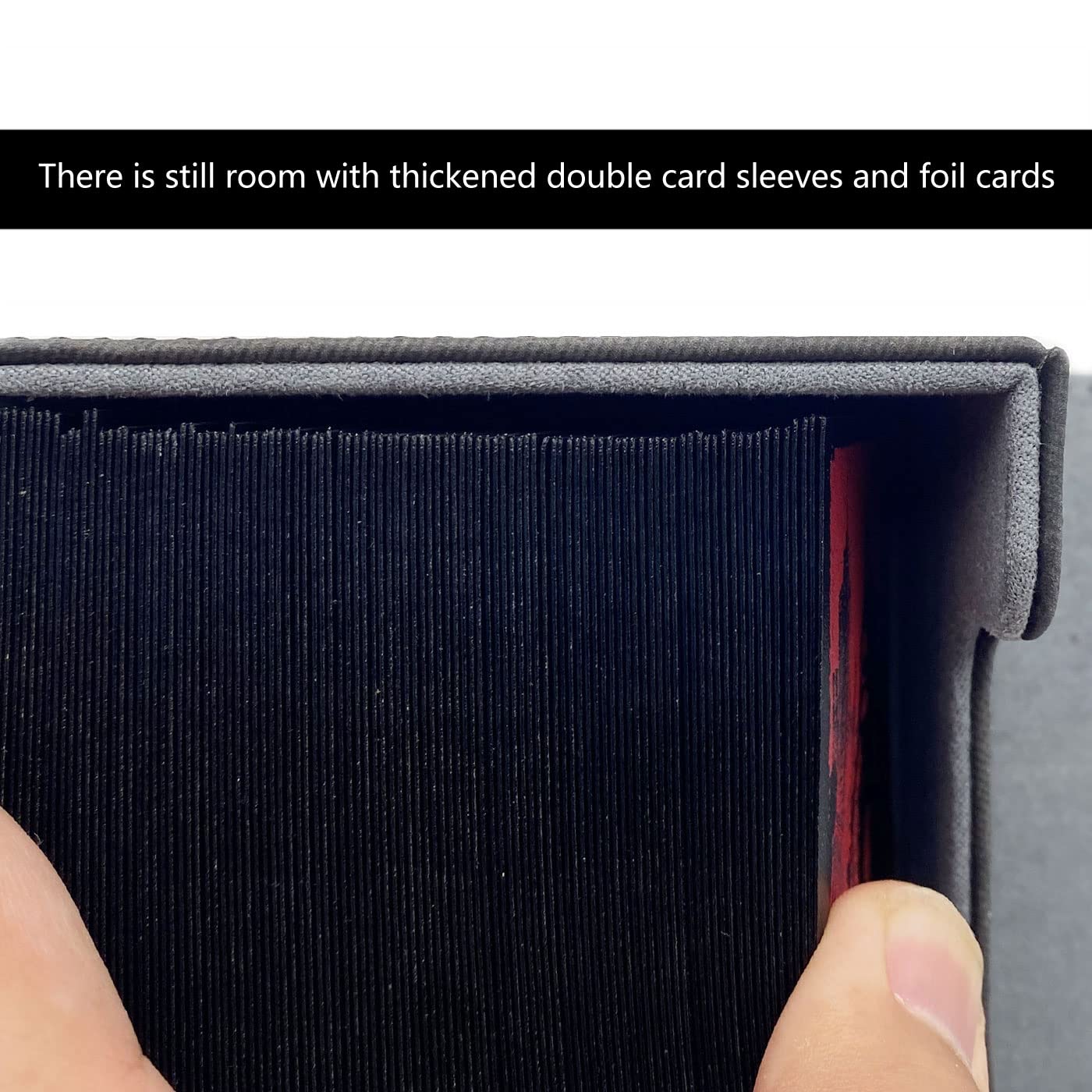Scimi Commander leather Deck Box, designed specifically for Magic: The Gathering (MTG) and Trading Card Game (TCG) enthusiasts, hold over 100 sleeved cards (Black/Red)