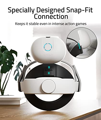 Syntech VR Elite Strap with Battery Pack Compatible with Meta/Oculus Quest 2 Accessories, 10,000mAh Detachable Power Bank, Adjustable Head Strap for Enhanced Comfort and Stability