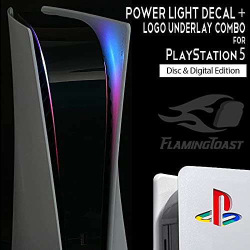 Power Light Decal and Underlay Sticker Combo for PS5 Playstation 5 (Purple/Blue/Pink)