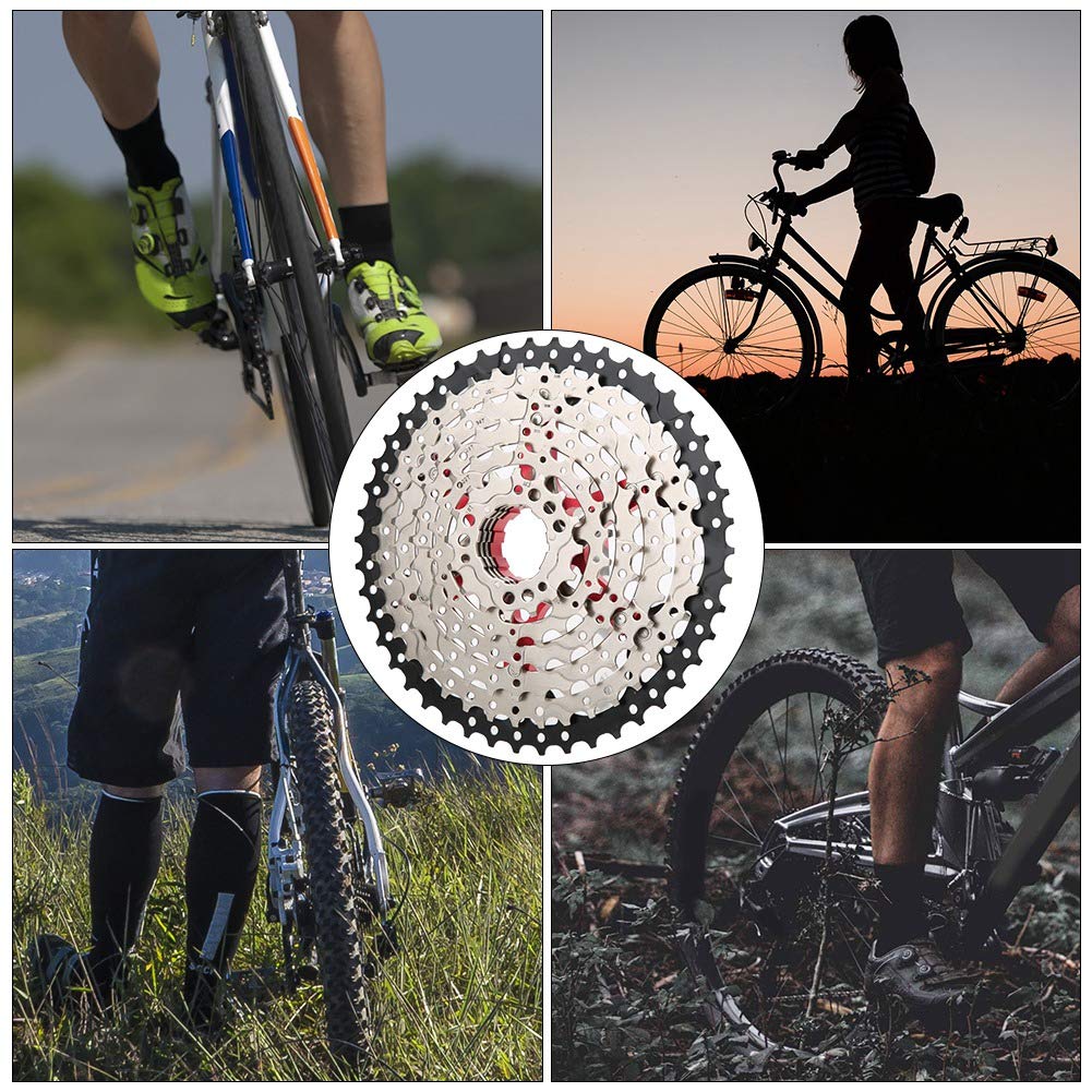 OKBY 8 Speed 46T Large Gear Mountain Bike Ultralight Hollow Cassette Freewheel Bicycle Freewheel Bike Freewheel Cassette Bicycle Accessory