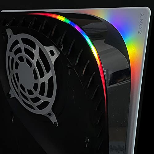 Power Light Decal and Underlay Sticker Combo for PS5 Playstation 5 (Double Rainbow)
