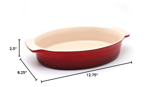 Le Creuset Stoneware 10-1/2-Inch Oval Baking Dish, Cherry