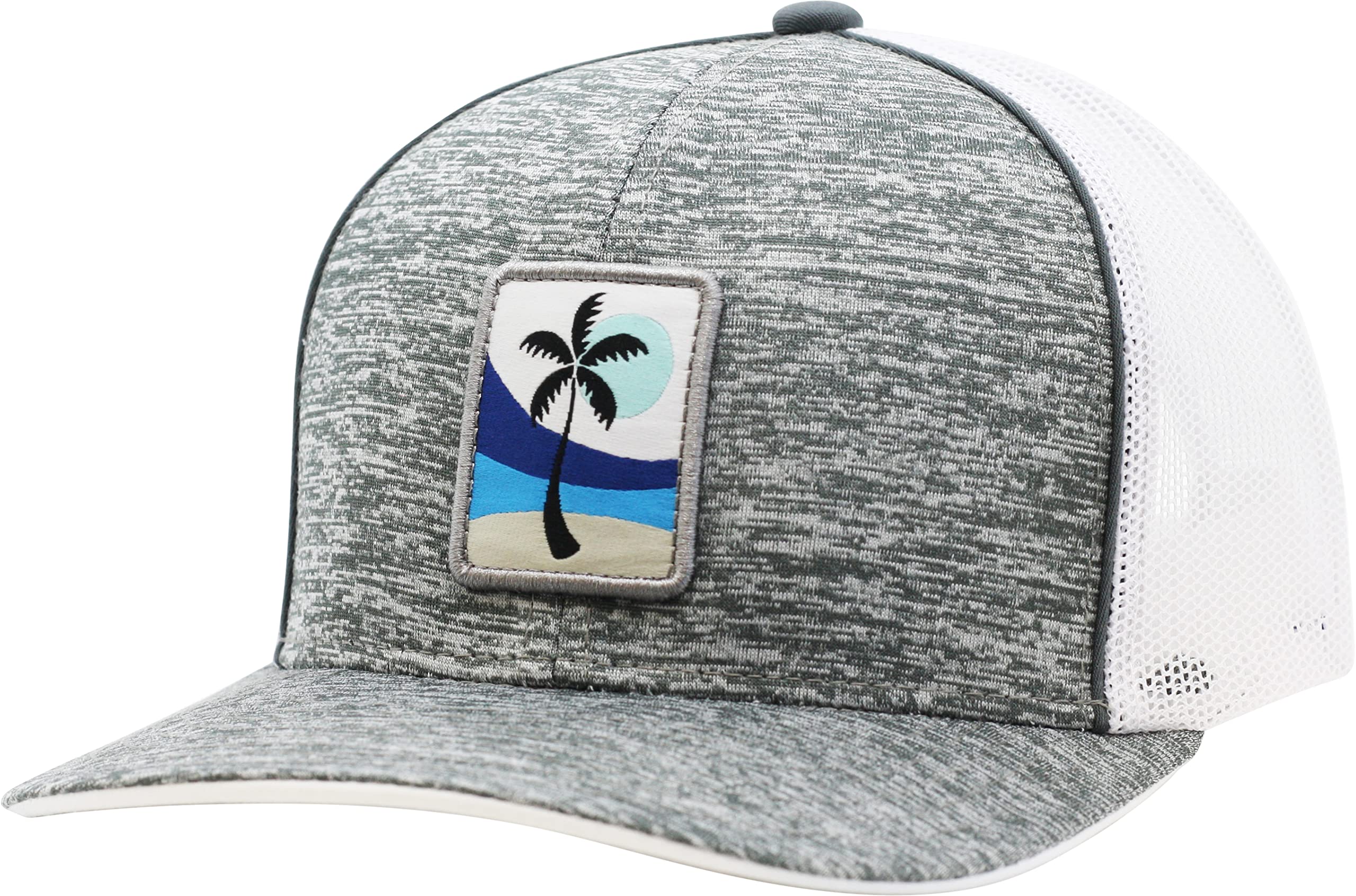LINDO Trucker Hat - Palm Tree Sunset (Static/Blue)