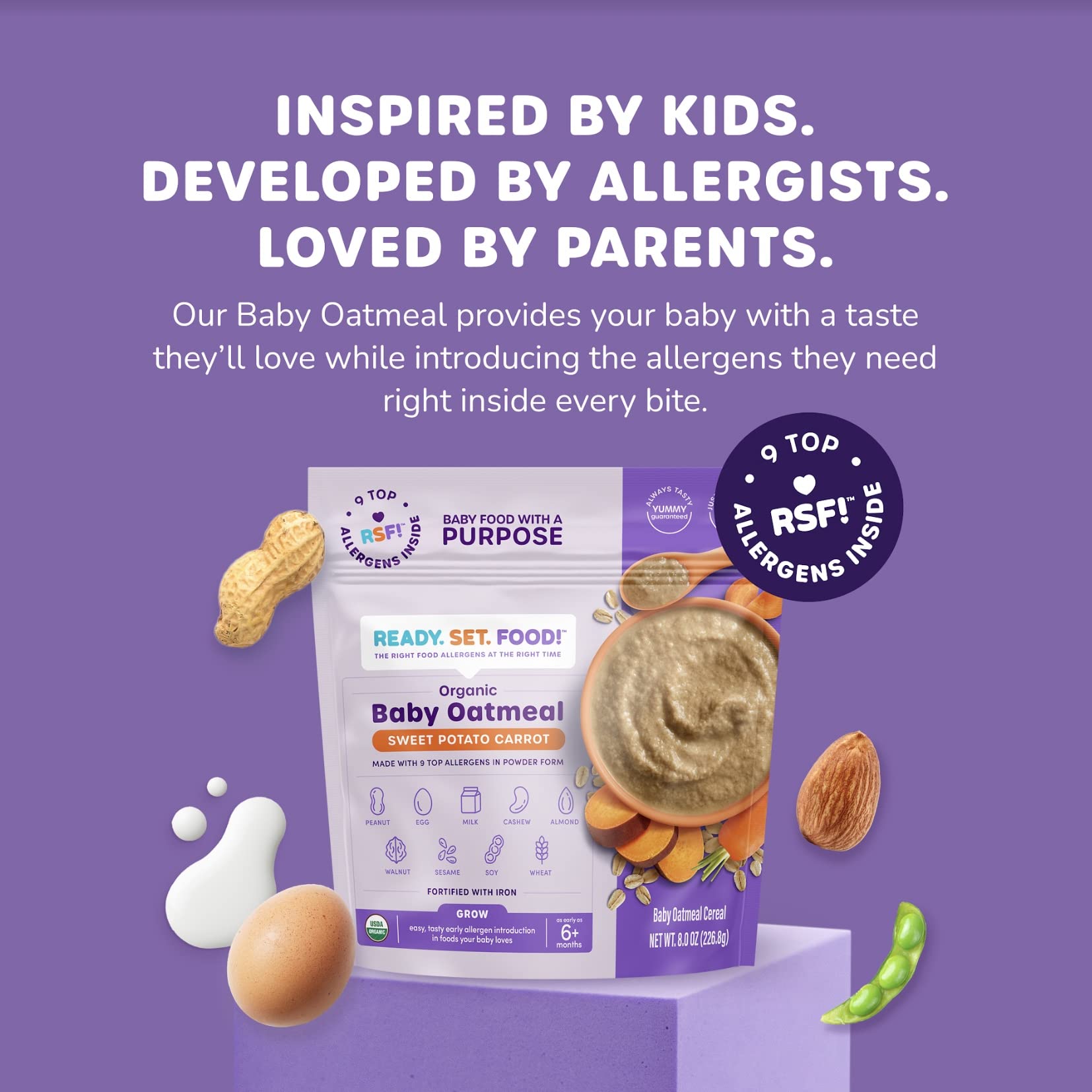 VERSAINSECT , Food! Organic Baby Oatmeal Cereal | Sweet Potato Carrot | Organic