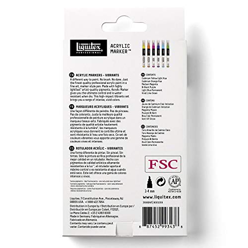 Liquitex Professional Paint Marker Set, 6 Piece, Vibrants