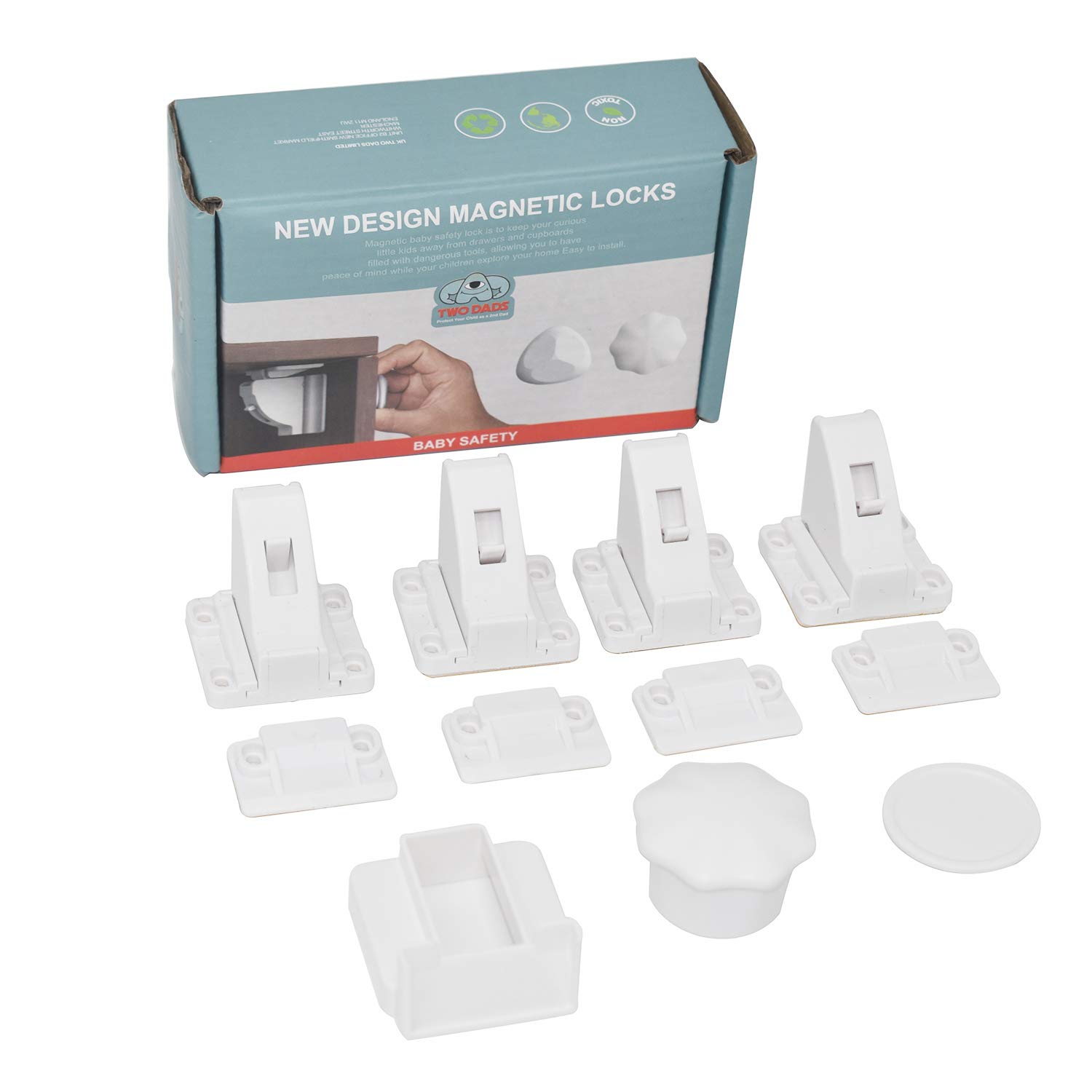 Magnetic Cabinet Locks Childproof Cabinet Locks Baby Locks for Cabinets and Drawers 4 Locks + 1 Key (Diamond)