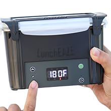 LunchEAZE Lite - Cordless, automatic, smart self heated electric lunch box, for jobsites, travel, office, or students