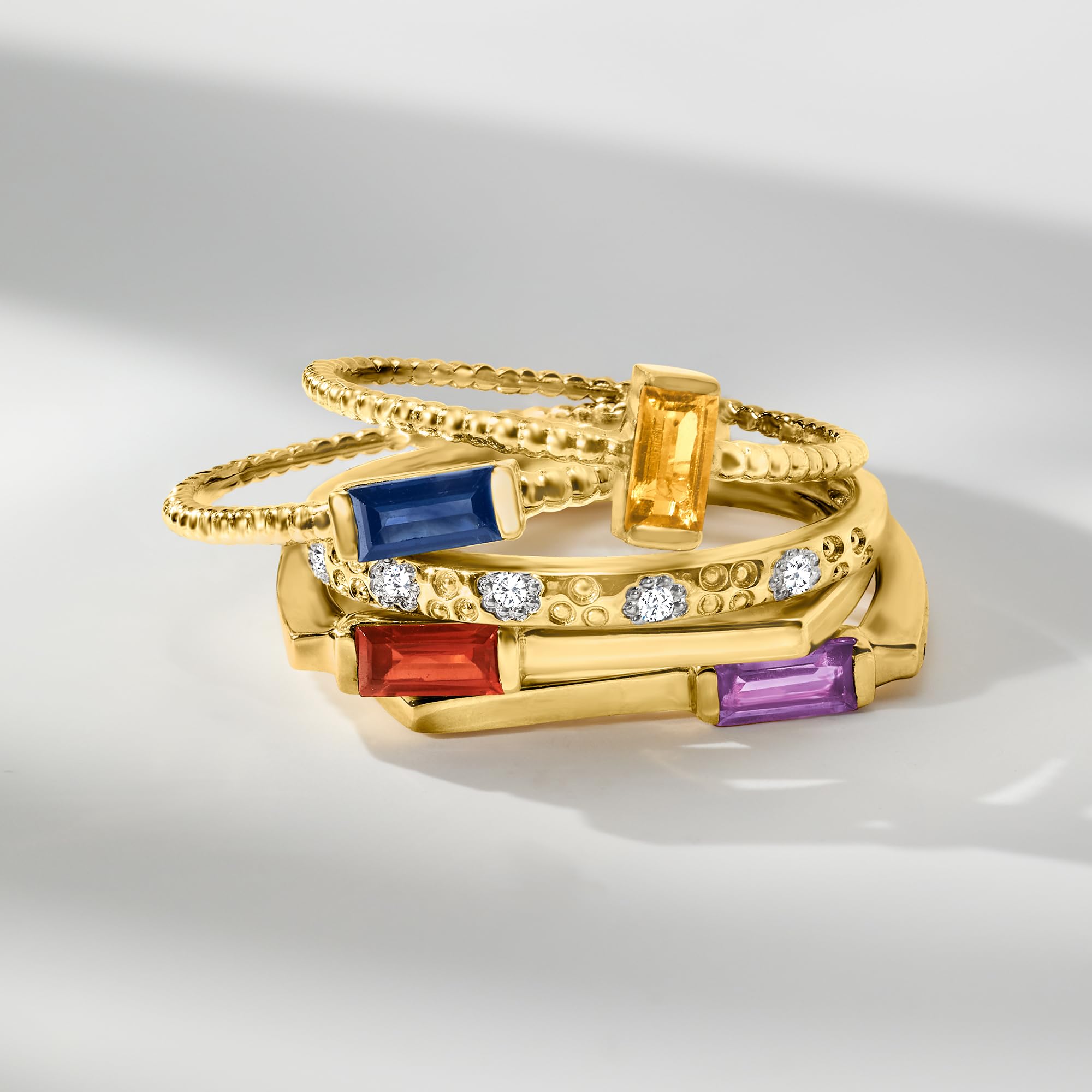 Ross-Simons RS Pure 0.30 Carat Sapphire Beaded Ring in 14kt Yellow Gold. Size 6