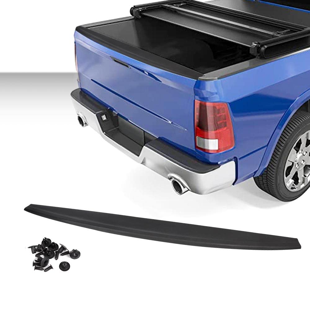 PIT66 Tailgate Molding Cap, Compatible with 09-18 Dodge Ram 1500(2019 Dodge Ram 1500 Classic Body Style)/10-18 Ram 2500 & 3500, 55372052AH/TO1904100, Tailgate Cap Spoiler Moulding Protector Top Cover