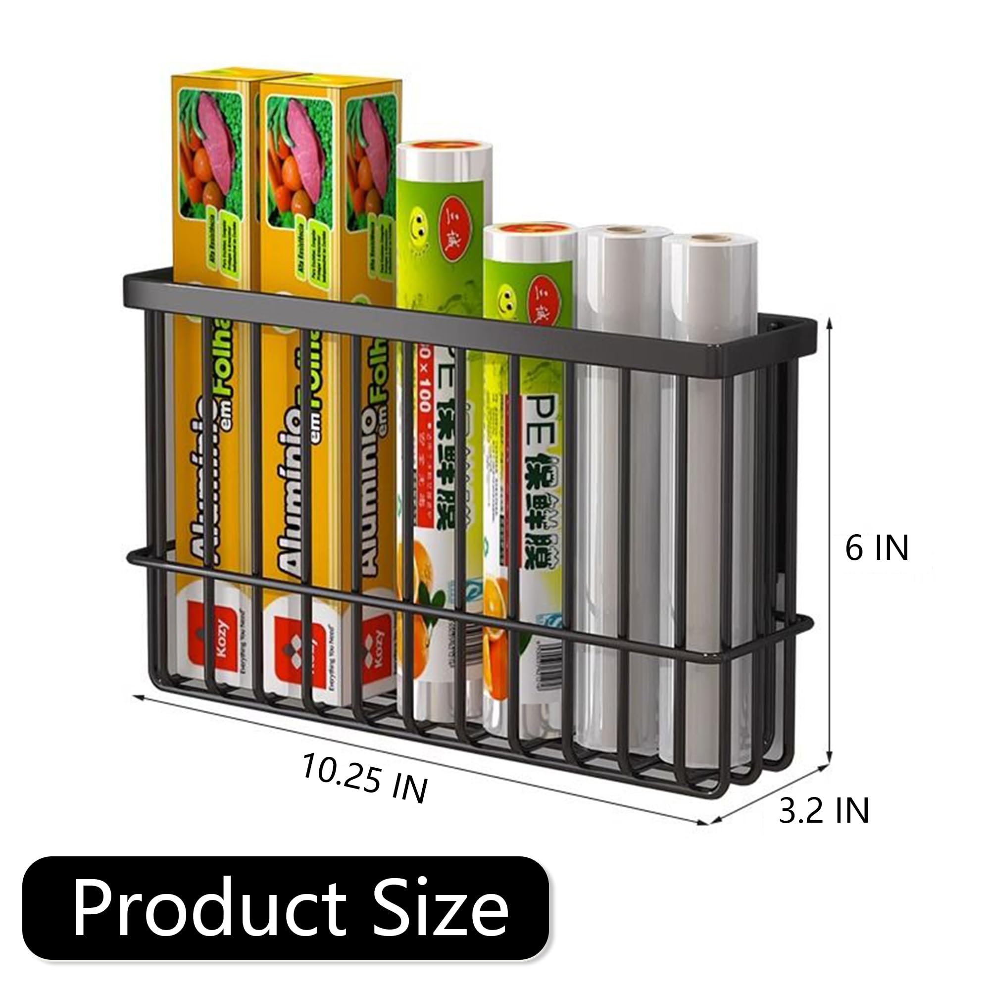 Magnetic Refrigerator Organizer Magnetic Basket Kitchen Organizer Metal Ziplock Bag Storage Organizer (White)