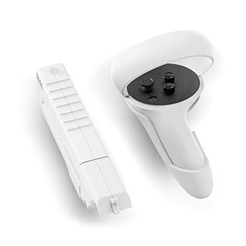 SINBEAUTIES VR Game Controller Accessories, Face Cover and Lens Cover Combo Compatible for Quest 2, Enhanced FPS Gaming Experience for Virtual Games (White,3-in-1)