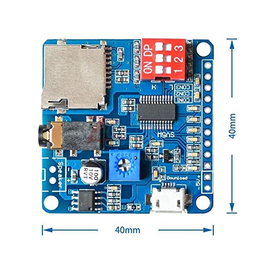 Voice Playback Module Board MP3 Music Player SD/TF Card Integrated IO Trigger UART Protocol Control for Arduino 5W
