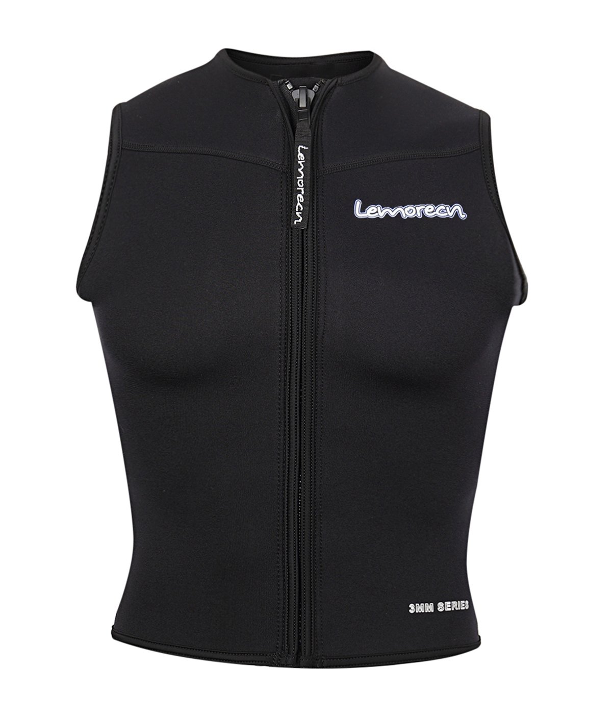 Lemorecn Womens Wetsuits Top Premium Neoprene 3mm Zipper Diving Vest (2097black-6)