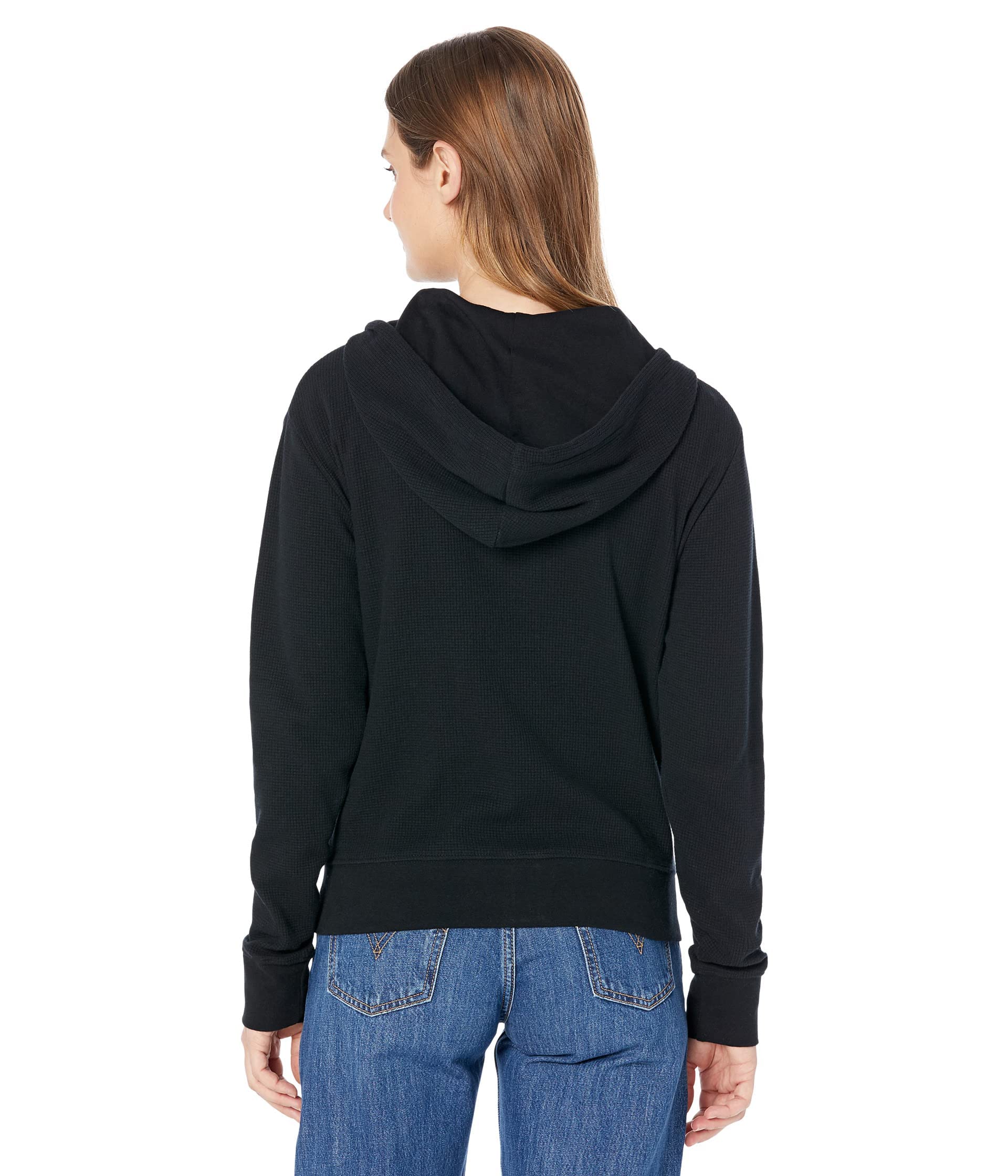 Pact Thermal Waffle Zip Hoodie Black LG