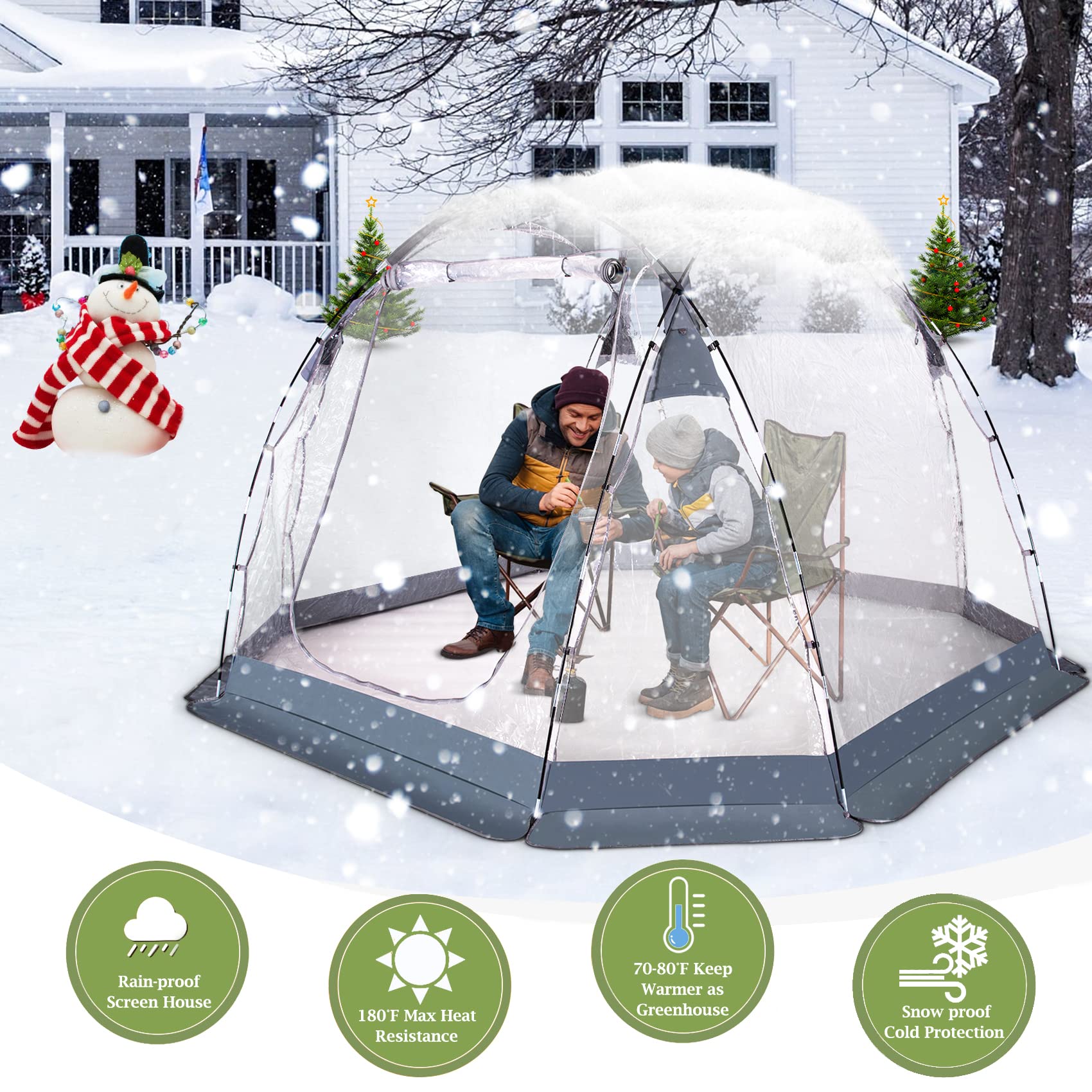 Outdoor Bubble Tent 10x10Ft Clear Tents Bubble for Backyard,5-6Person Large Whetherproof Screen House Winter Tents for Camping,Picnic