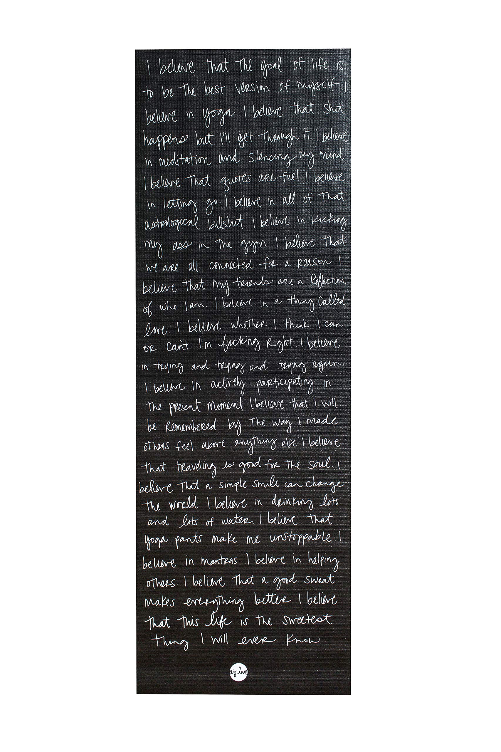 Mantra Inspired Professional Yoga Mat aj Love | The Believe Mat