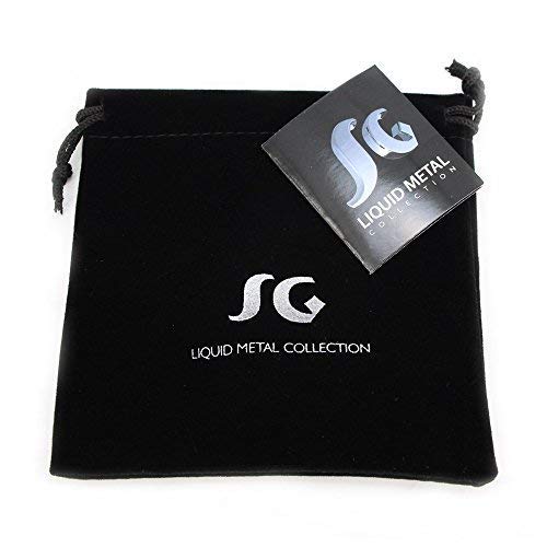 Liquid Metal by Sergio Gutierrez Antique Silver Bracelet B11-AS SG 3 Sizes - SG Black Velvet Pouch Included (7 Inches)