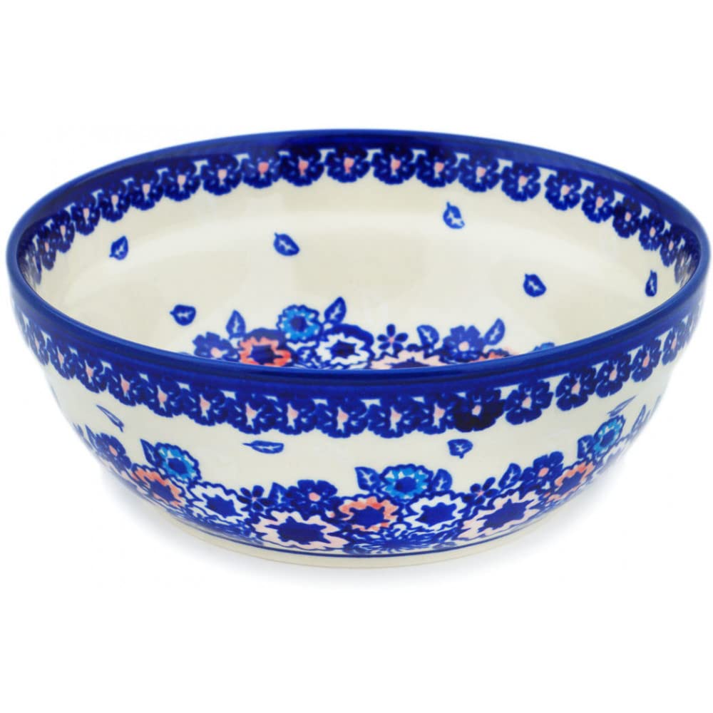 Polish Pottery 6½-inch Bowl (Winter's Thaw Theme) + Certificate of Authenticity