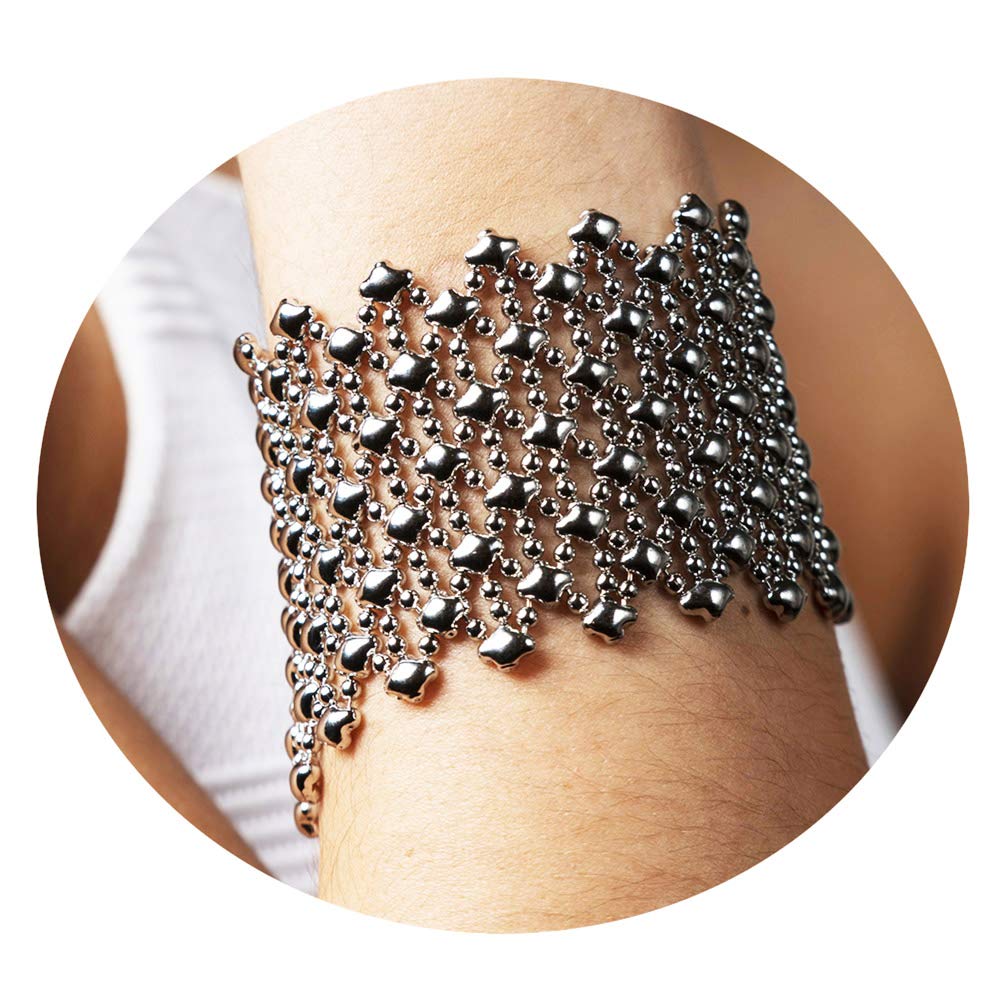 Liquid Metal by Sergio Gutierrez Bracelet B79-N SG 3 Sizes - SG Black Velvet Pouch Included. Chrome Plated (7 Inches)