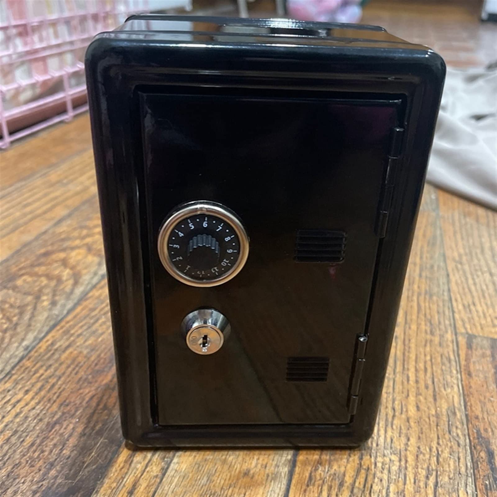 RORUN Small Safe Safe Box Organizer Iron Table Decorative Box Piggy Bank Metal Mini Cabinet Storage Box for Money Box