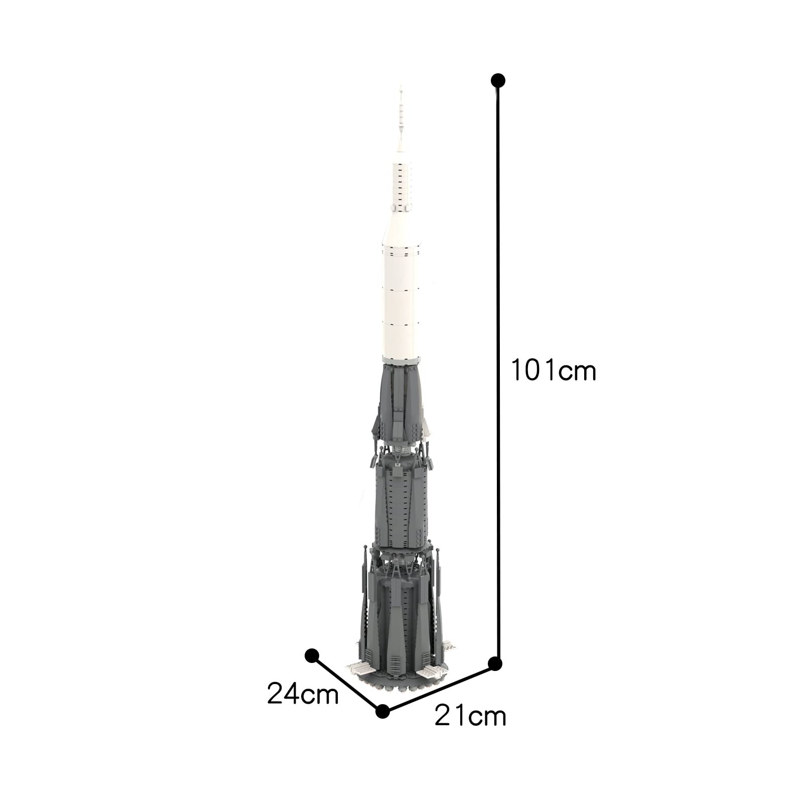 Soviet N1 Moon Rocket Building Kit; SLS Super Heavy-Lift Launch Vehicle N1 Building Set, Saturn V Rocket Ship Toy, N1 Carrier Rocket Model Building Blocks, Outer Space Rocket for Kids Adult (904 PCS)
