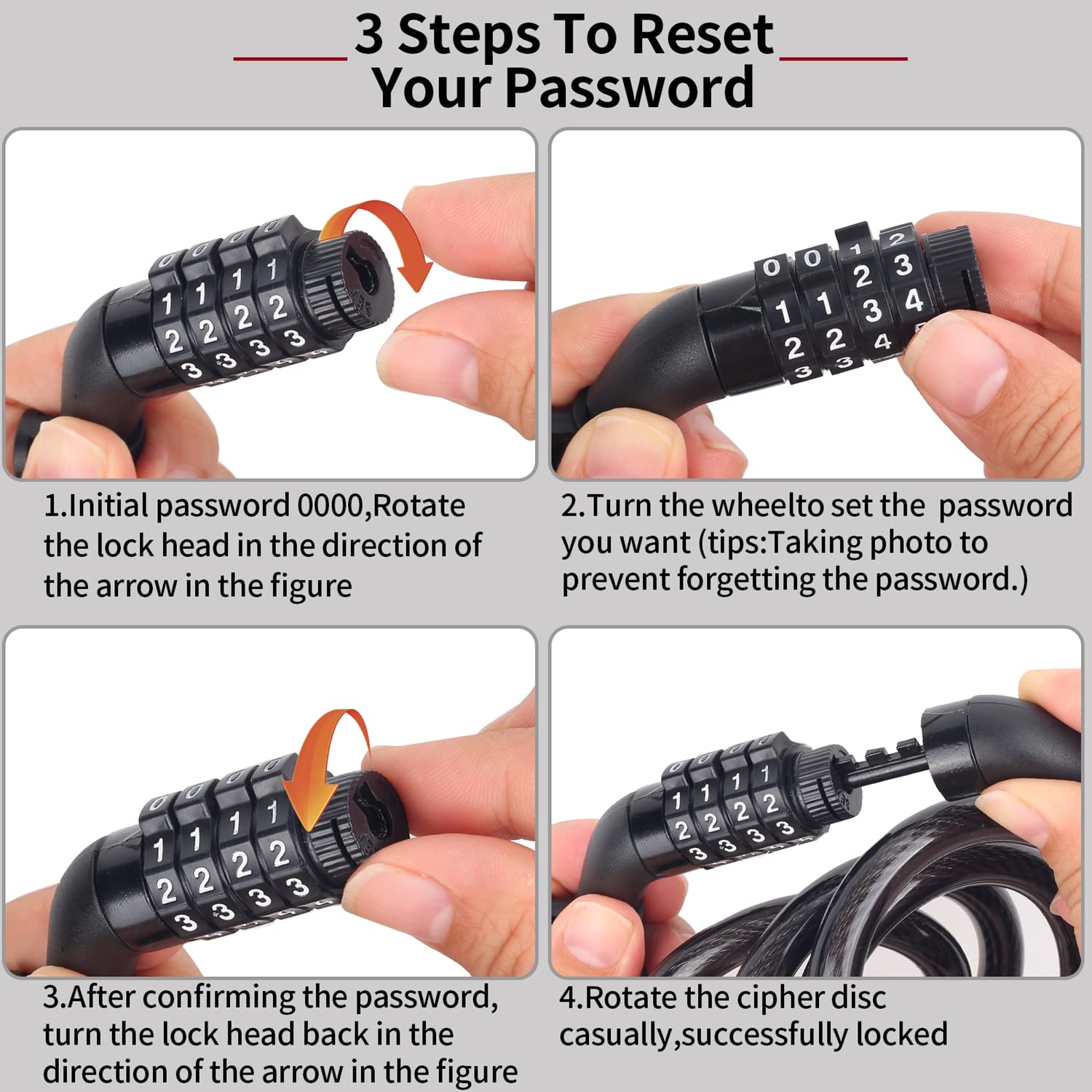 Scooter Lock,Bicycle Lock, Bicycle Accessories, Bike Lock Cable Etronic Lock, Compatible with Xiaomi M365 / M365 Pro / 1S / Essential/Gotrax GXL/Gotrax XR