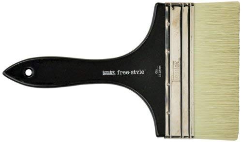 Liquitex 1300706 Professional Freestyle Large Scale Brush, Broad Flat/Varnish 6-inch, Short Handle , Black