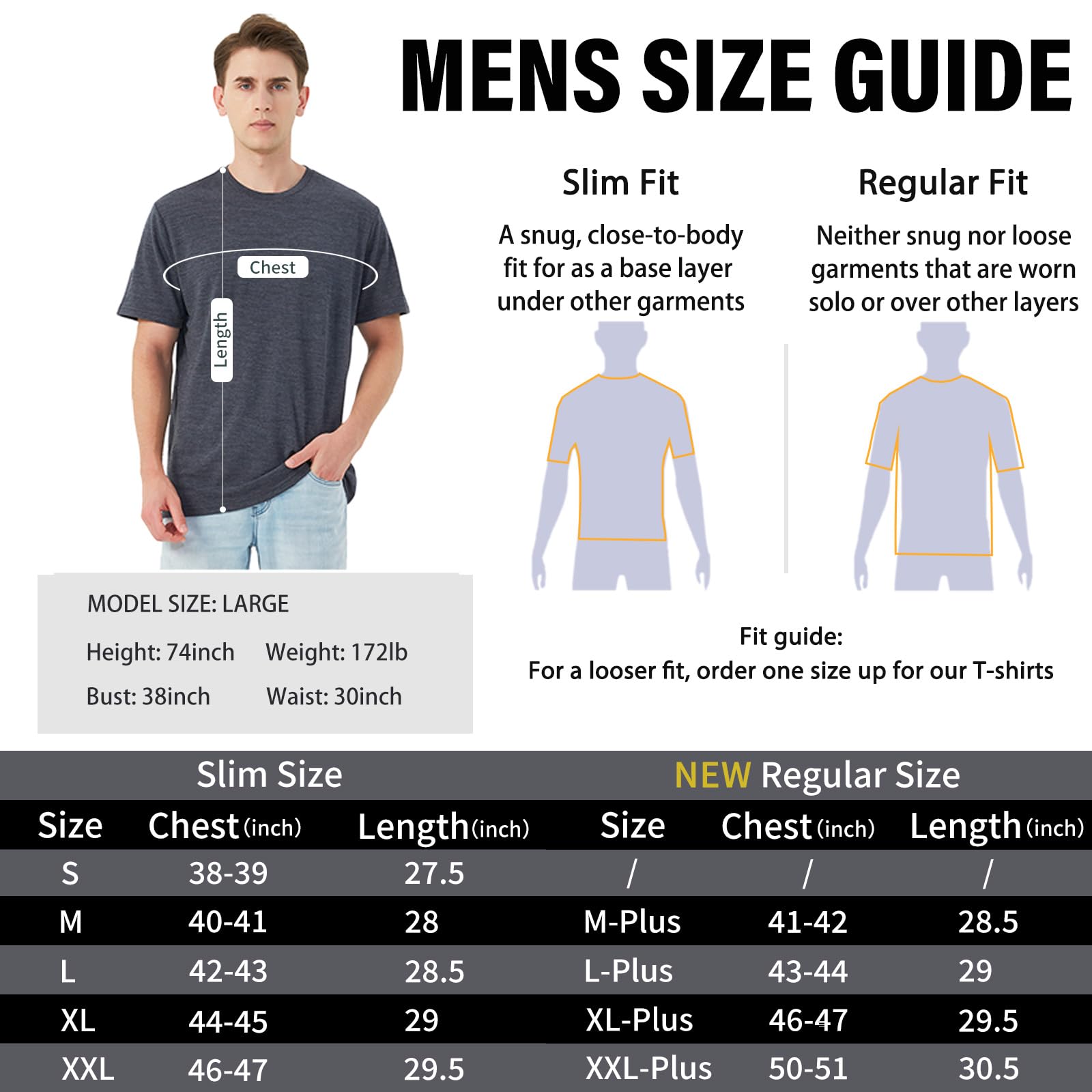 Merino Protect 100% Merino Wool T Shirts for Men Odor Resistance Base Layer Lightweight Hiking Travel T-Shirt Soft Undershirt Dark Grey Heather