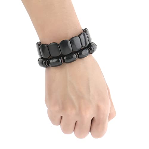 SZFMSWE shungite stones raw shungite bracelet (Inner diameter length2.5Inches)