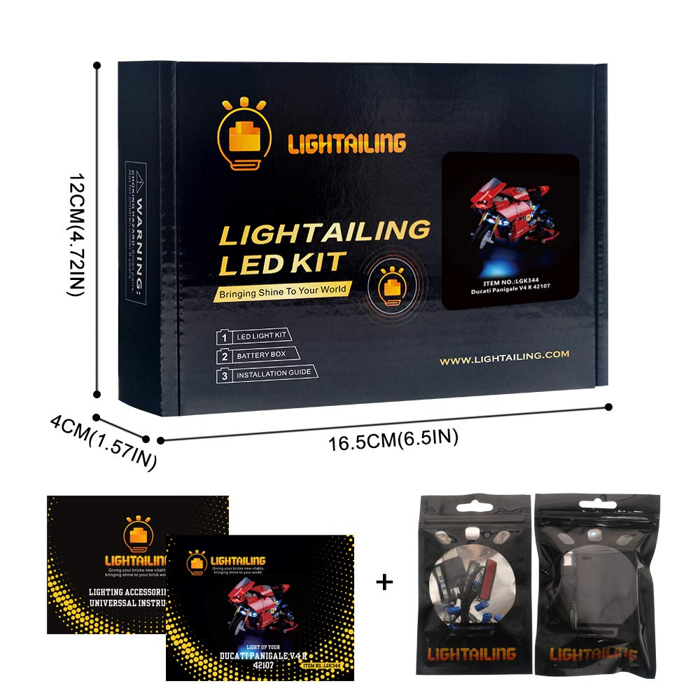 LIGHTAILING Light Set for (Technic Ducati Panigale V4 R) Building Blocks Model - Led Light kit Compatible with Lego 42107(NOT Includ