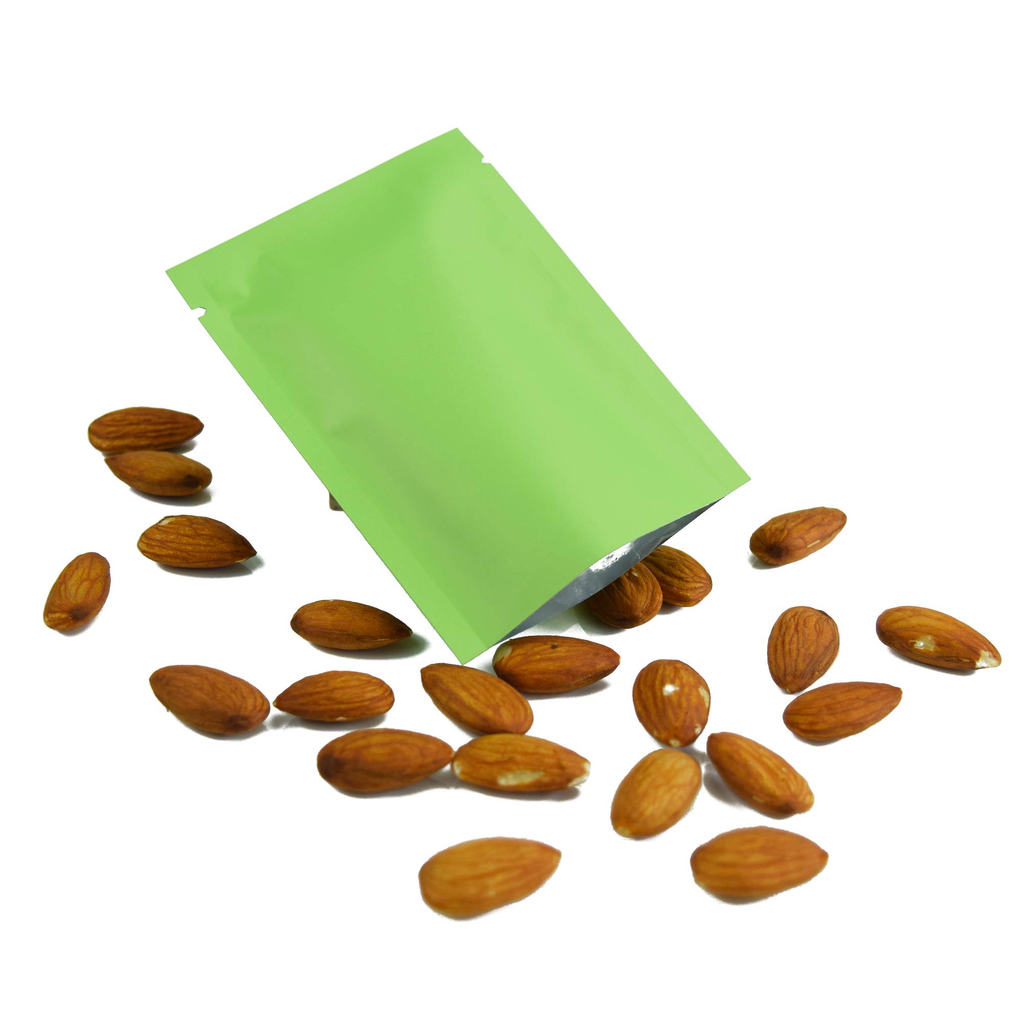 QQ Studio Matte Food-Safe Foil Heat Sealing SlickSeal™ Pouches for Confections and Candy (200 Green, 2" x 3")