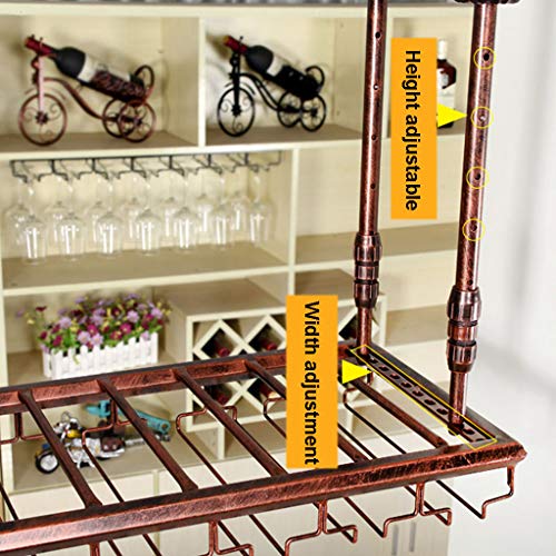 Wine Bottle Stemware Glass Rack Hanging Wall Mounted Ceiling Shelf - Holds 8 Bottles of Your Favorite Wine - Elegant Storage for Kitchen, Dining Room, Bar, or Wine Cellar (Black)
