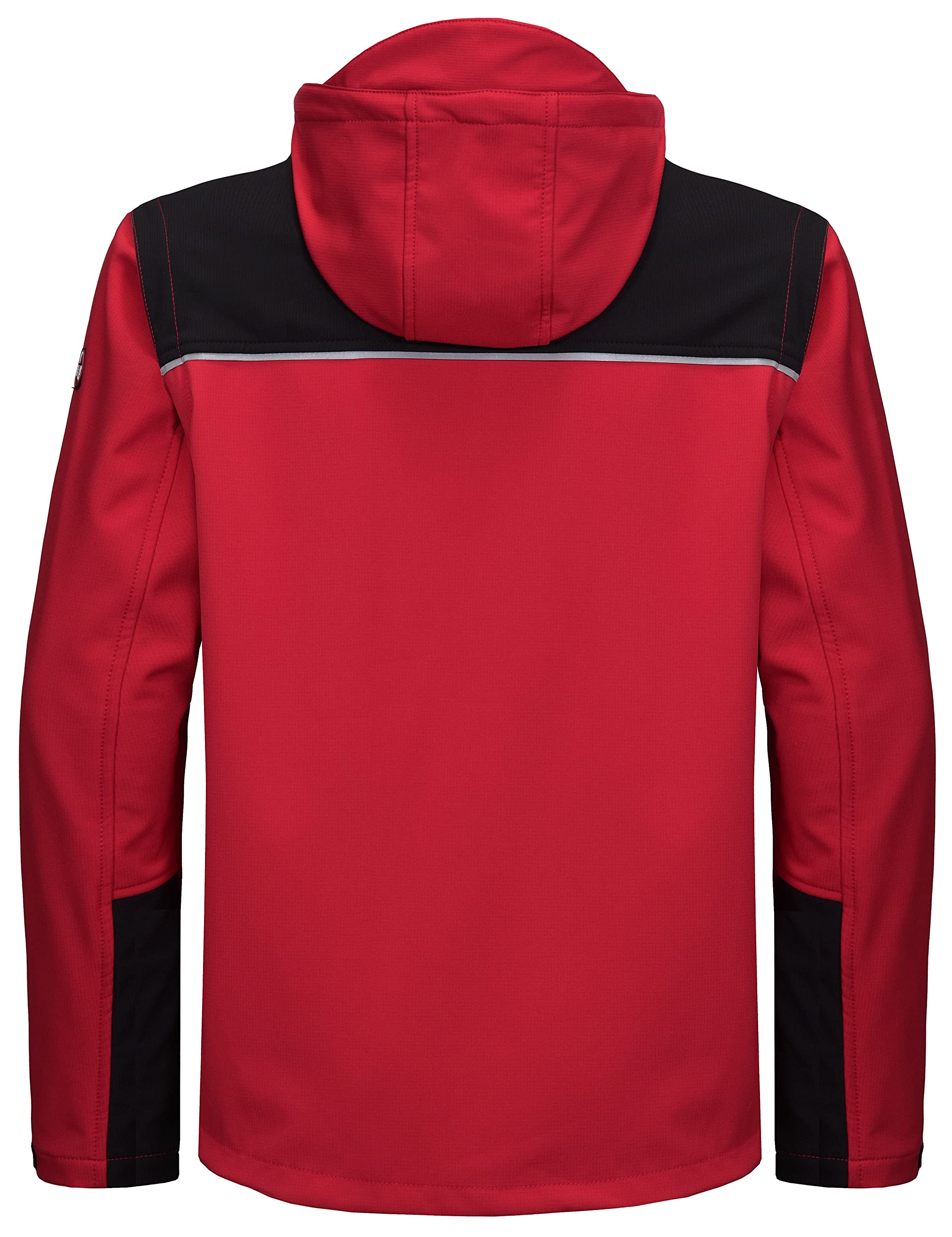 Little Donkey Andy Men's Waterproof Softshell Jacket with Detachable Sleeves and Hood, Fleece Mountain Ski Snow Rain Coat Red Size L