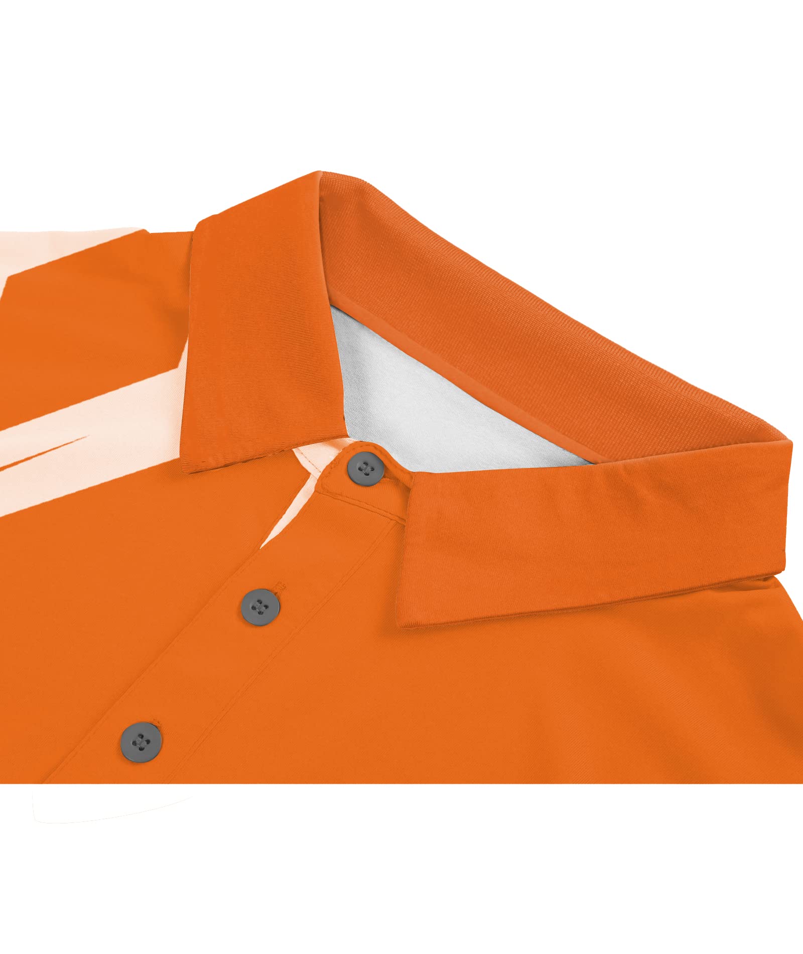 SCODI Mens Golf Shirt Moisture Wicking Performance Sport Short Sleeve Print Golf Polo Shirts for Men White Orange