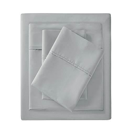 Madison Park 1500 Thread Count Cotton Blend Pillow Case Cover , Casual Luxury Machine Washable King Size Pillow Cases Set of 2 , King : 20 X 40 , Grey