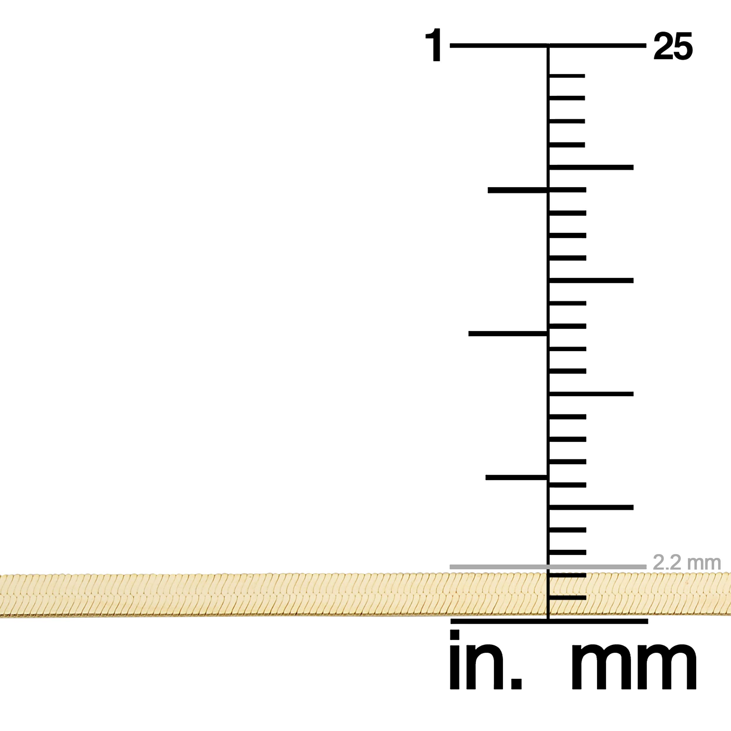 Kooljewelry 10k Yellow Gold Herringbone Chain Necklace (2.2 mm, 20 inch)