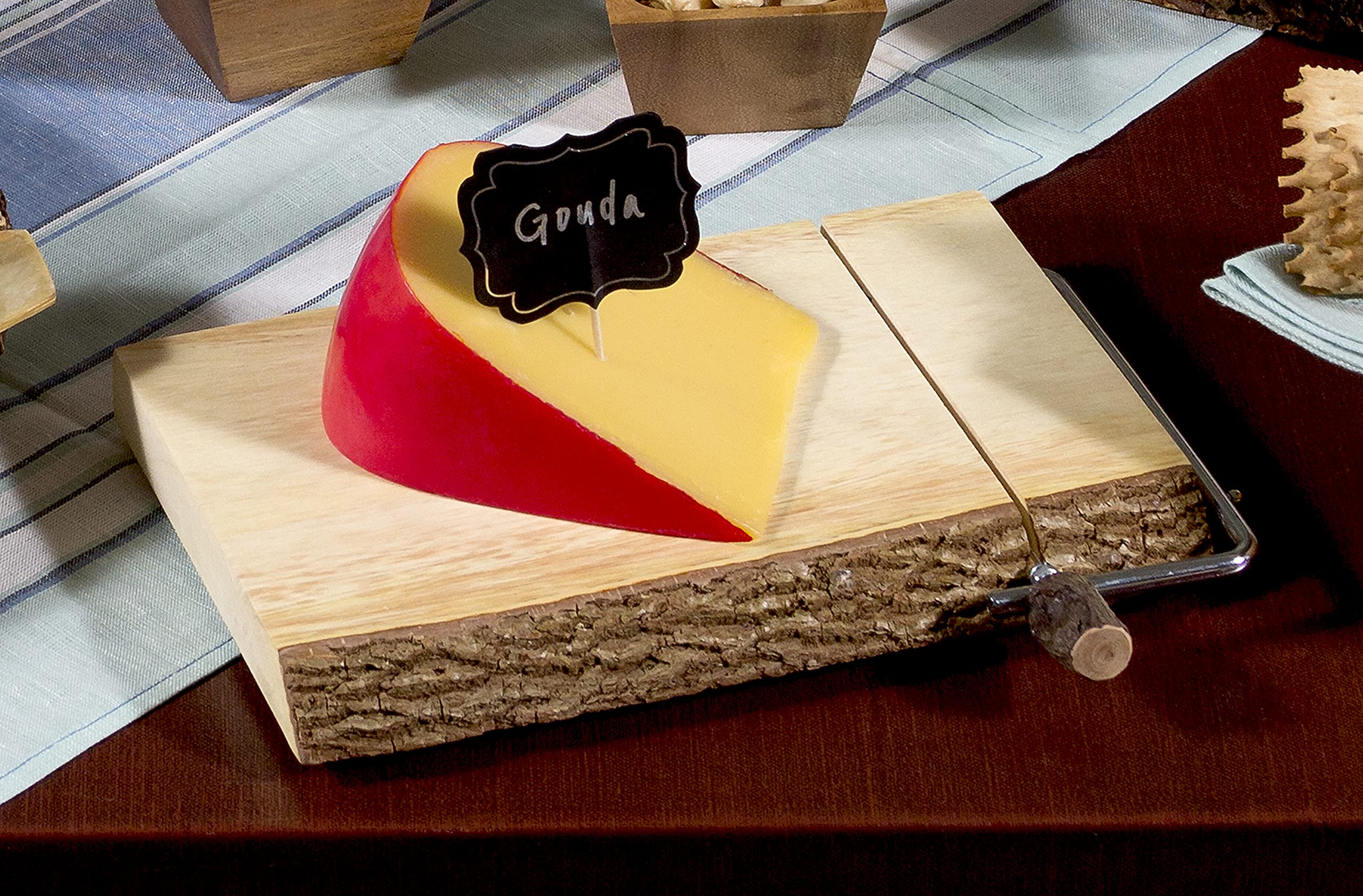 Lipper International Acacia Slab Cheese Slicer w Bark