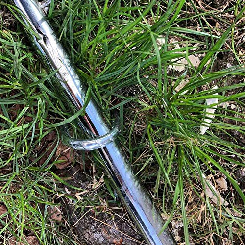Tingyuan 12 Pack 12" Rebar Stakes Heavy Duty J Hook Ground Anchors, Anti Rust Metal Steel Tent Stakes Garden Fence Stakes, Silver