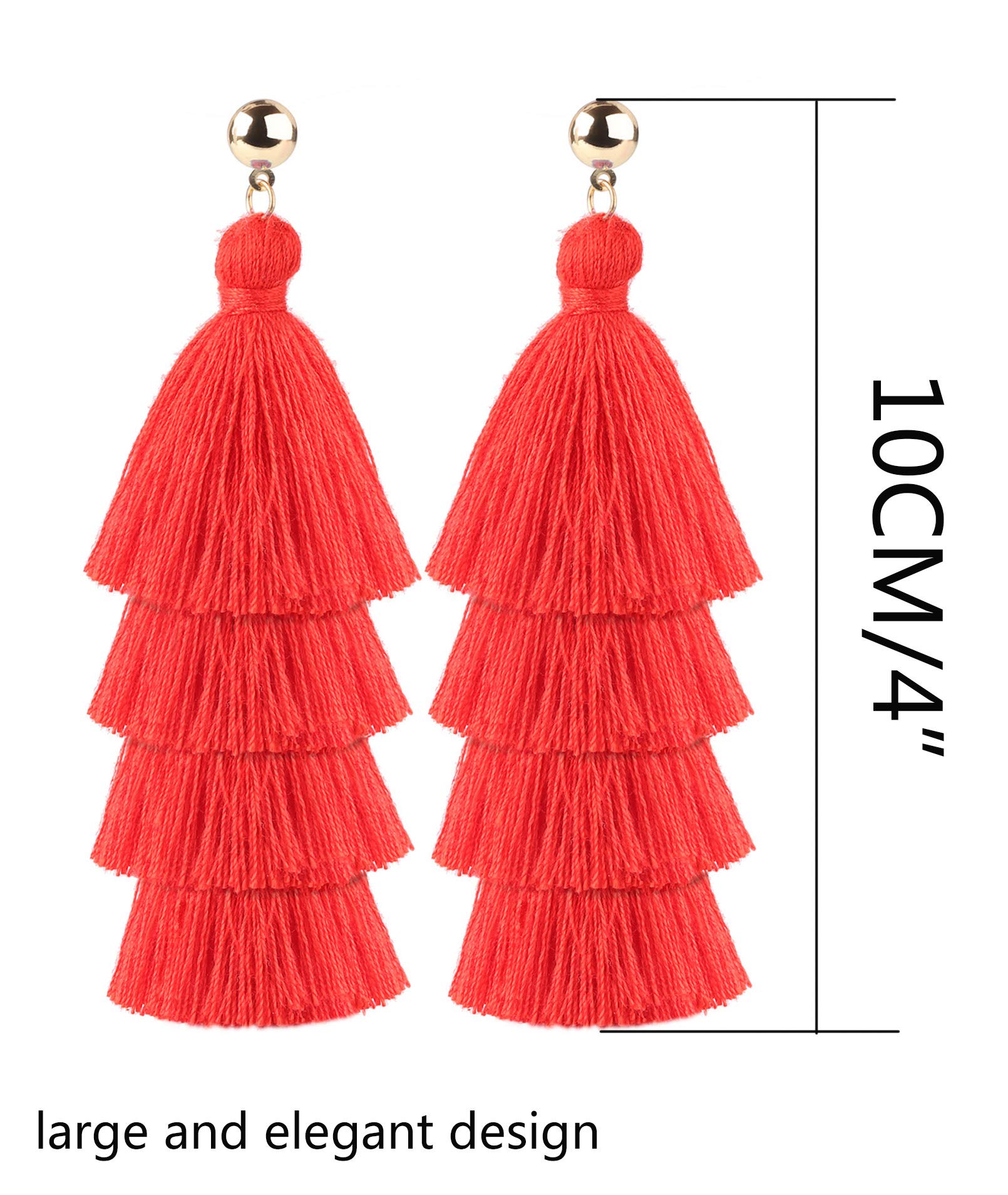 LOYALLOOK White Tassel Earrings For Women Tassel Earrings Long Thread Tassel Earrings Set for Women 6Pairs