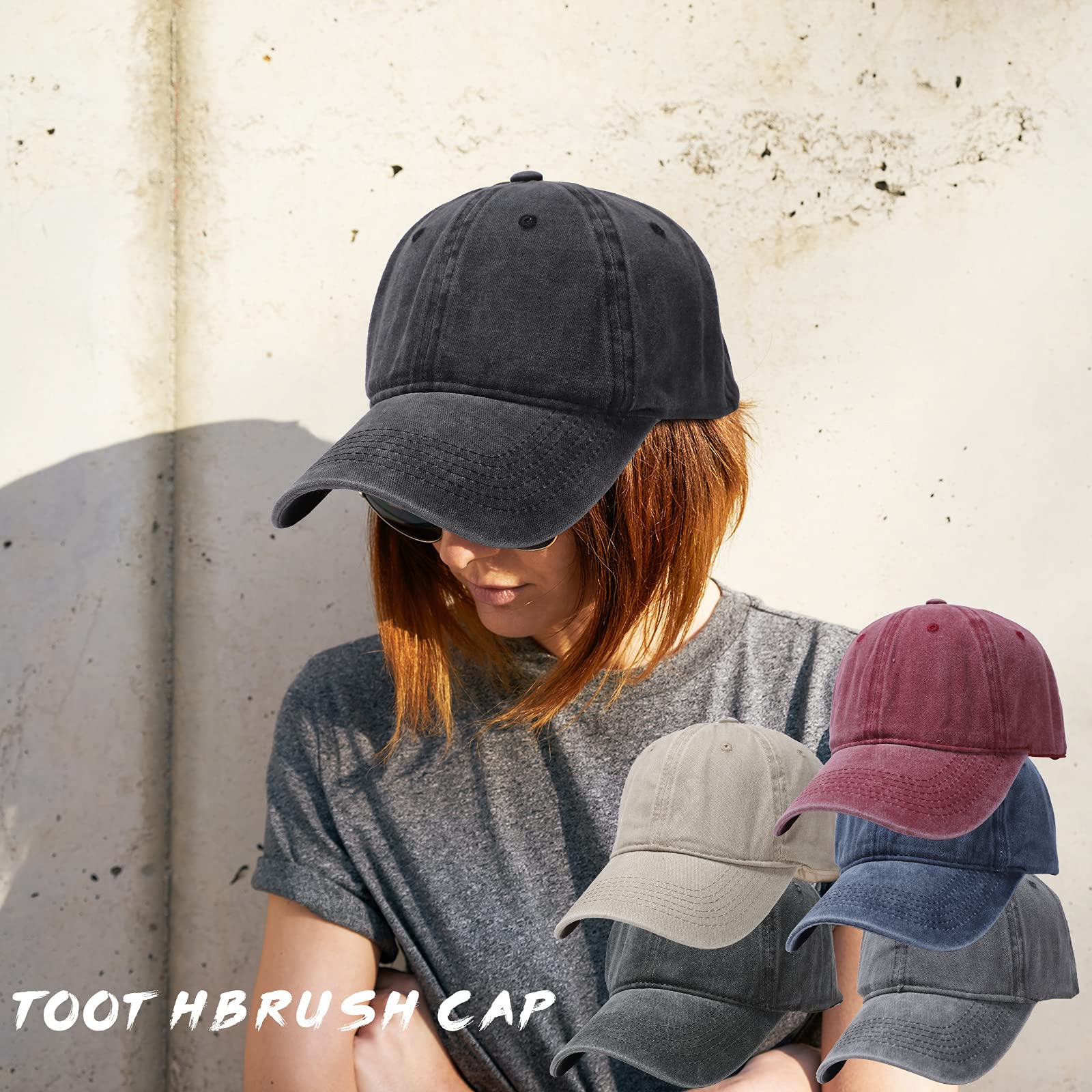 Owmido Solid Color Baseball caps, 6 pcs 3 pcs, 1 pcs, Retro Washed Cotton for Men and Women, Adjustable dad hat