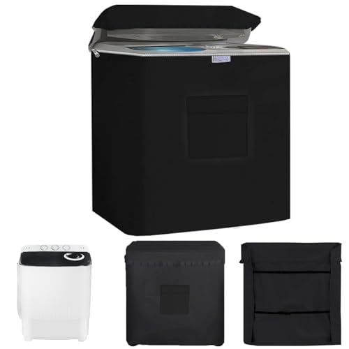 Vibiubo Twin Tub Washing Machine Cover for 28lbs Portable Mini Compact Washer Machine,Waterproof, Sun-Proof, Extend their Service Life, Zipper Design for Easy Use (28"W×17"D×32"H)