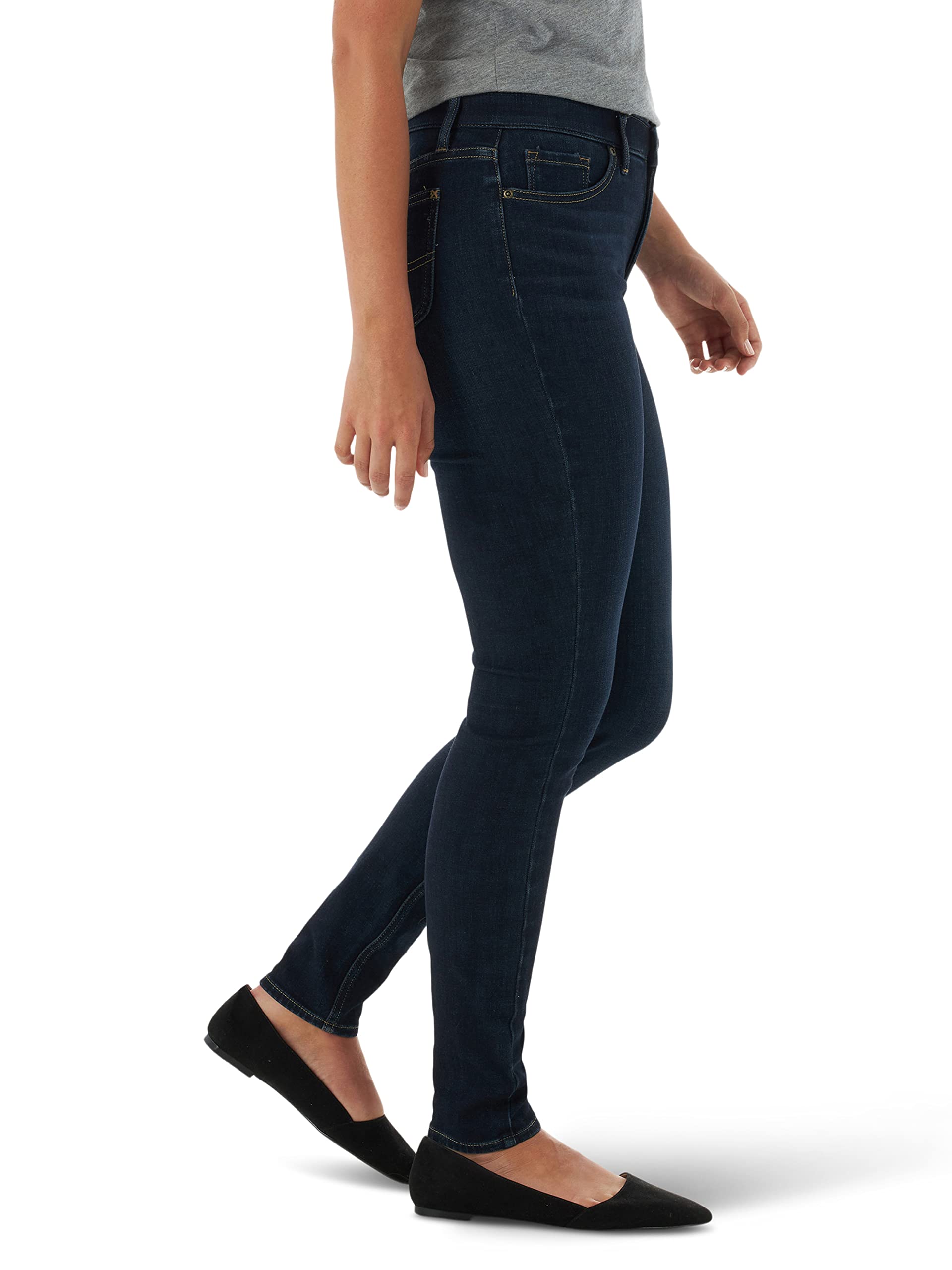 Lee Women's Ultra Lux Mid-Rise Slim Fit Skinny Jean, New Lawrence, 10 Short
