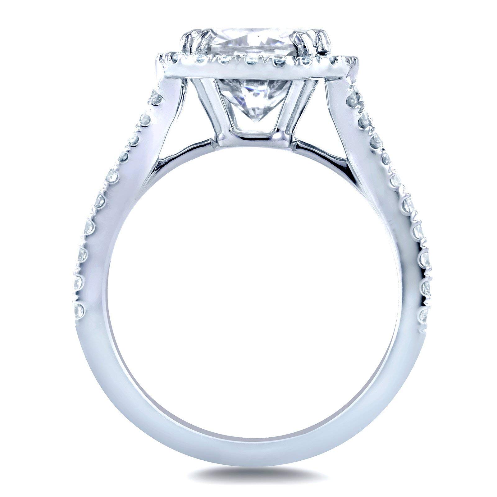 Kobelli Cushion Forever One Moissanite Halo Bridal Rings 4 CTW CTW Platinum (3 Piece Set) - 5.5