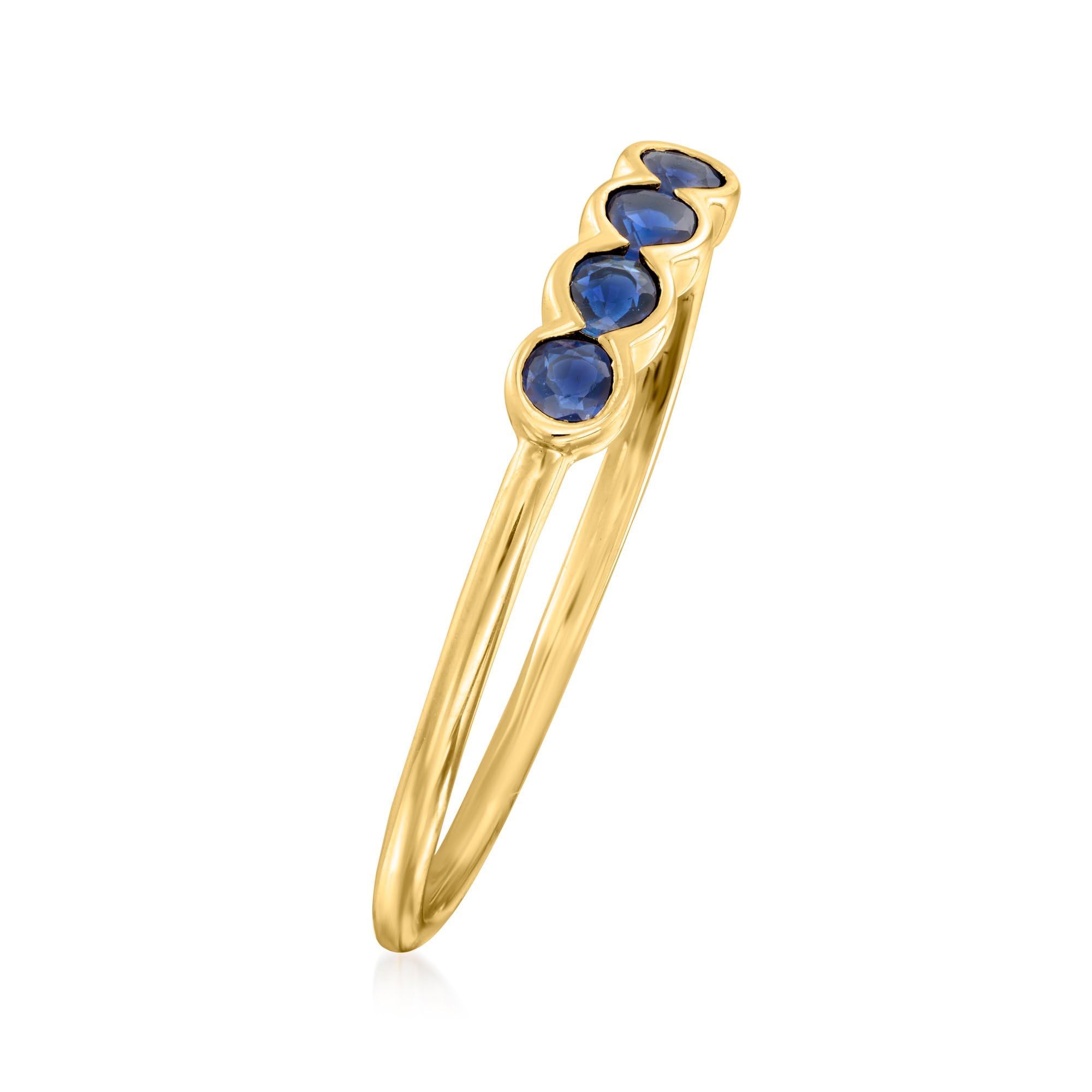 RS Pure by Ross-Simons 0.20 ct. t.w. Sapphire Ring in 14kt Yellow Gold. Size 8